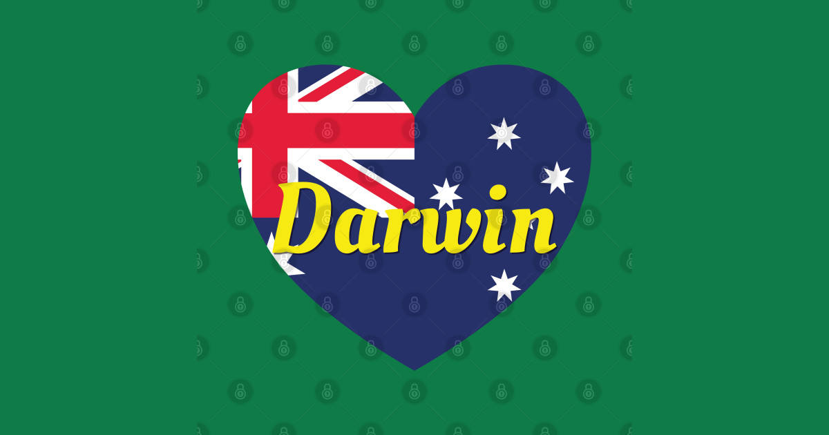 Darwin Australia Australian Flag Heart - Darwin Australia - T-Shirt ...