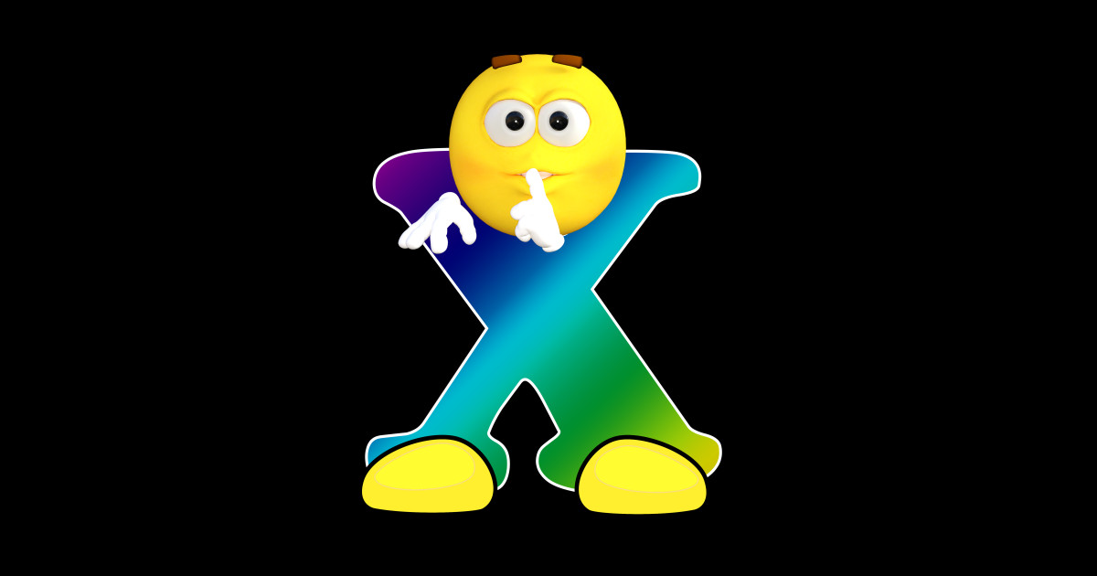 Letter X Alphabet Smiley Monogram Face Emoji Shirt for Men Women Kids ...