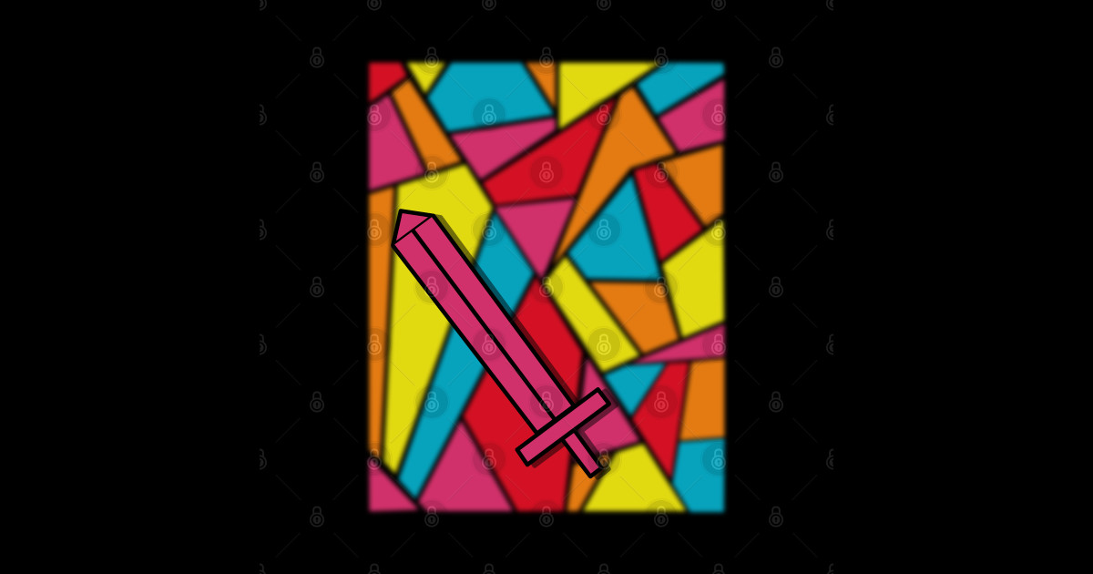 Stained Glass Geometric Floating Sword - Geometric Art - Posters and ...
