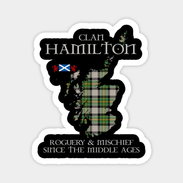 Clan Hamilton of Brandon tartan Scotland map Saltire flag and lion ...