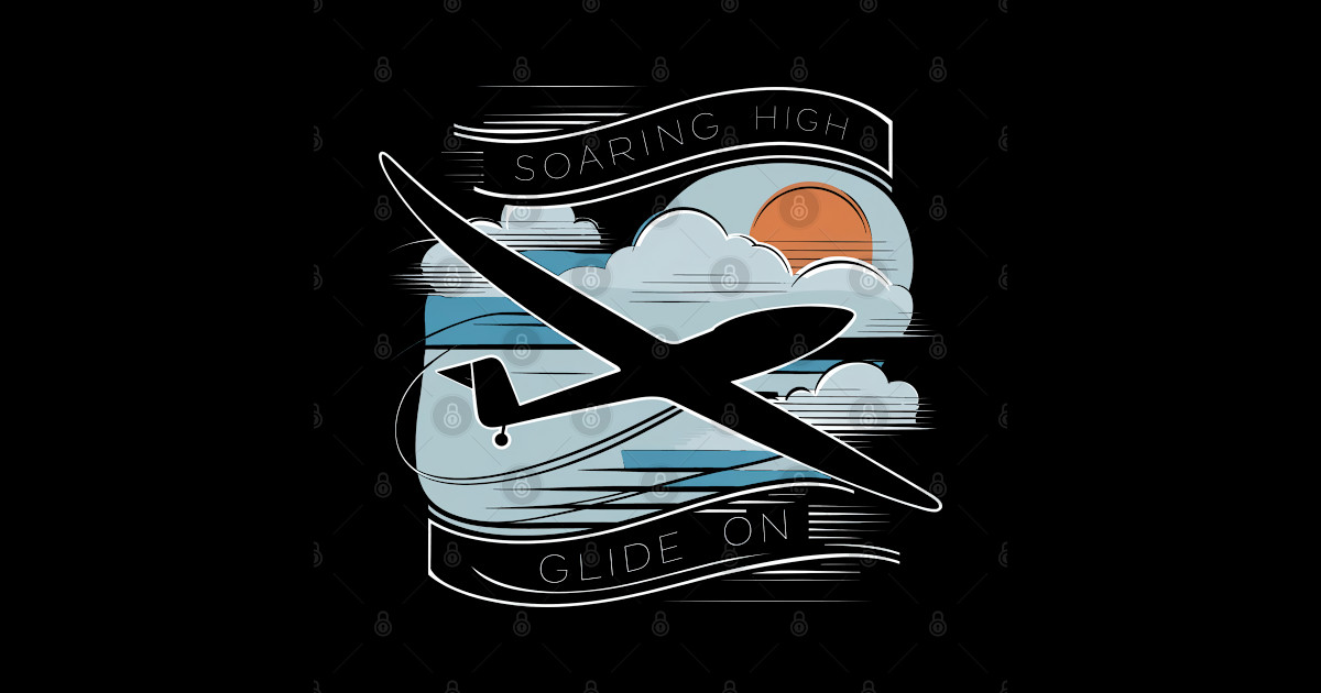 Soaring High, Glide On Glider Plane Pilot Sailplane aerial floating ...