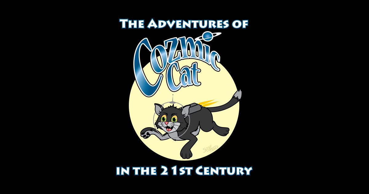 Cozmic Cat in the 21st Century 2 - Cartoon Cats - Sticker | TeePublic