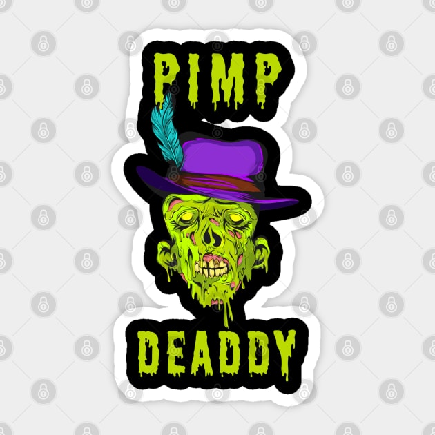 Funny Zombie Pimp - Pimp - Sticker | TeePublic