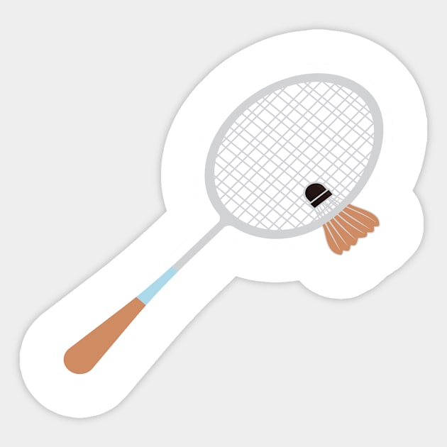 Badminton with Racket Sticker vector illustration. Sport object icon ...
