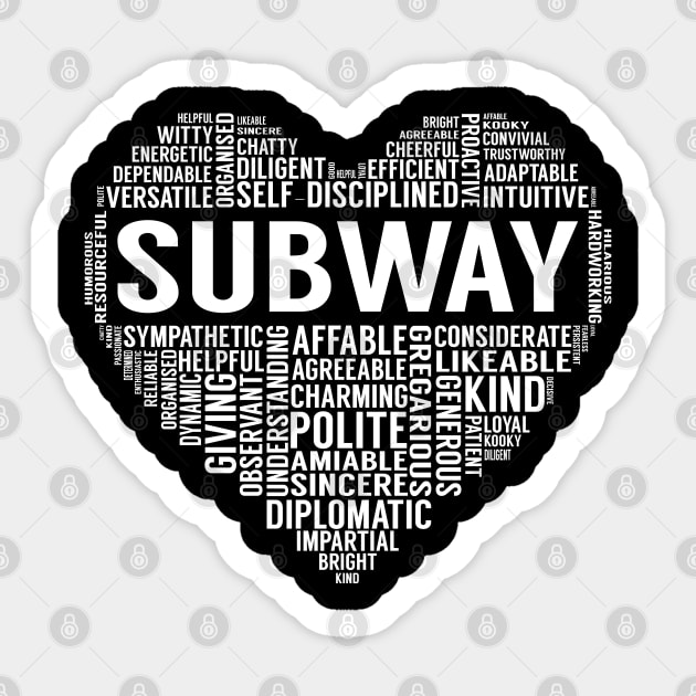 Subway Heart - Subway - Sticker | TeePublic