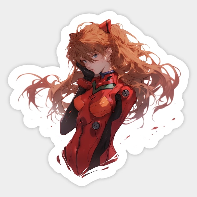 Asuka Langley Soryu evangelion Illustration 3 - Evangelion - Sticker ...