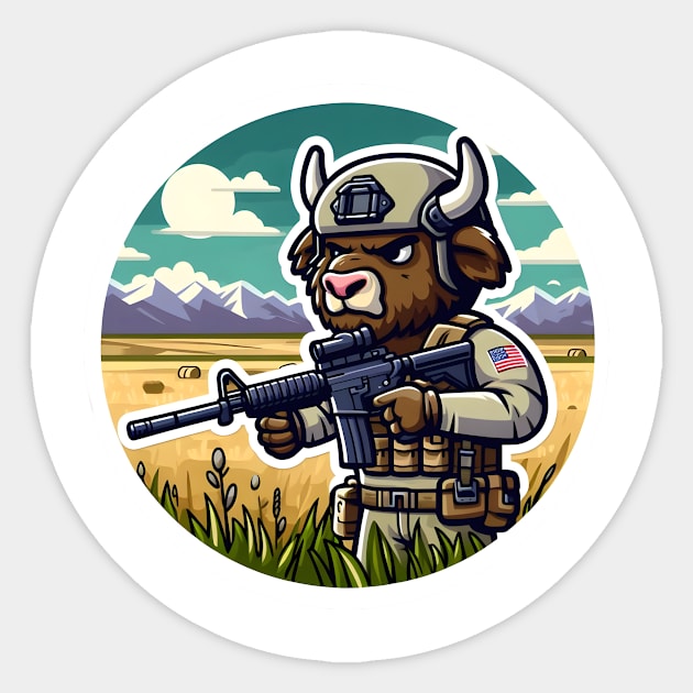 Tactical Bison Buffalo - Buffalo - Sticker | TeePublic