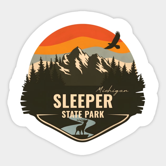 Sleeper State Park Michigan - Sleeper State Park - Sticker | TeePublic