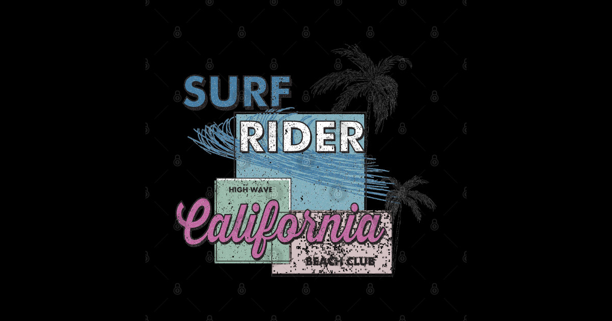 Vintage California Beach surf rider - California Beach - Sticker ...