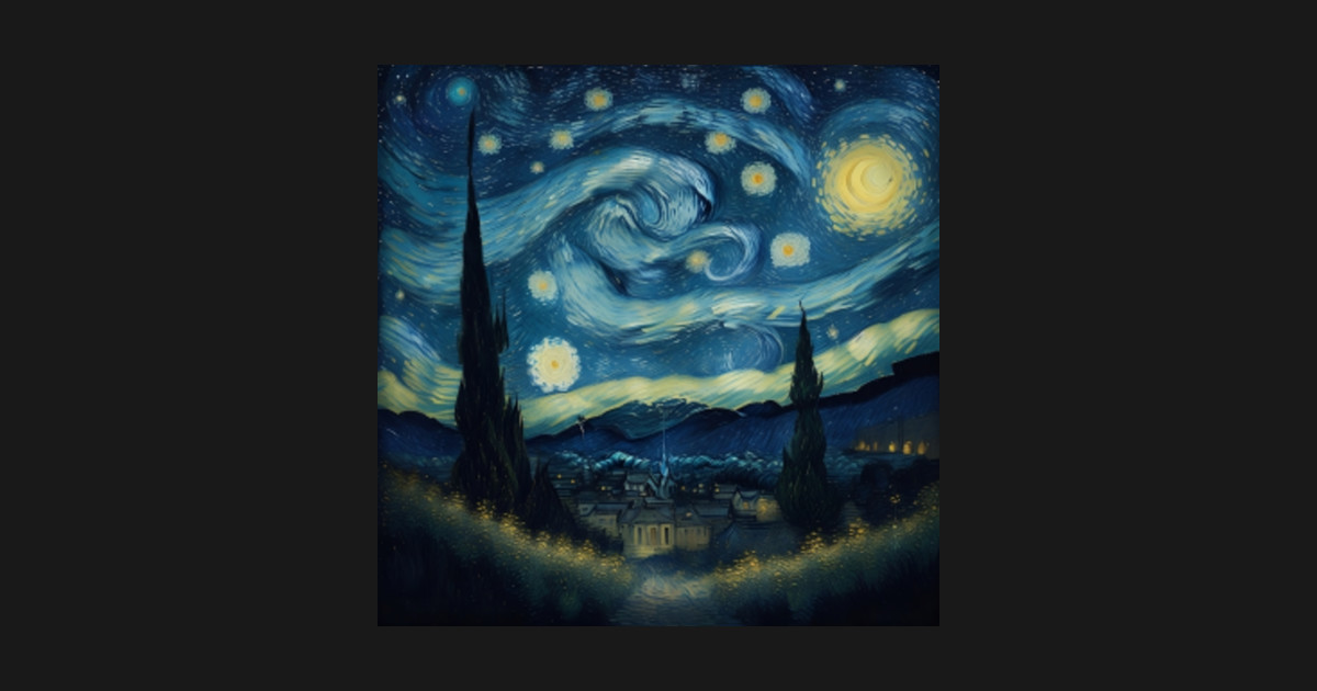 Vincent van Gogh - Starry Night - Starry Night - T-Shirt | TeePublic