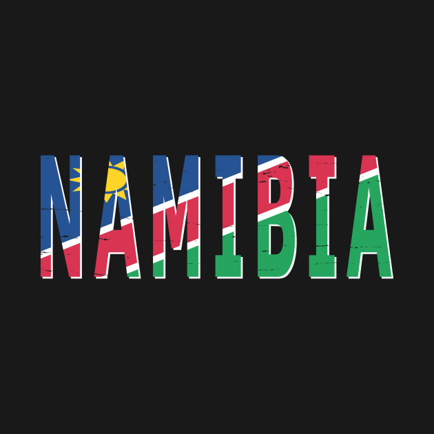 Namibia Text in Colors of the Namibia Flag - Namibia - Pin | TeePublic