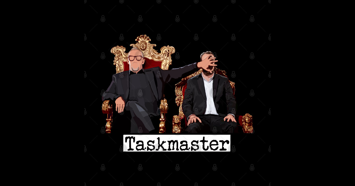 Taskmaster face slap with text - task show - Taskmaster - Sticker ...