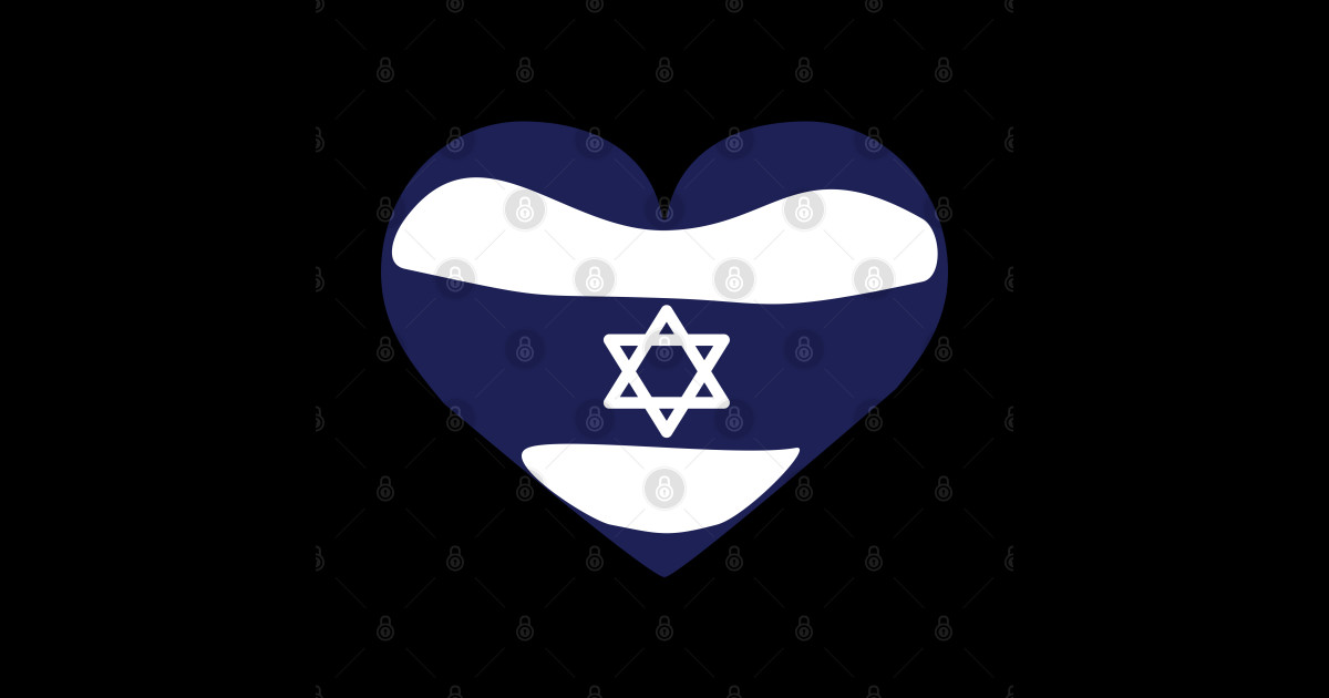 Israel in my Hart - Israel Flag Hart - Sticker | TeePublic