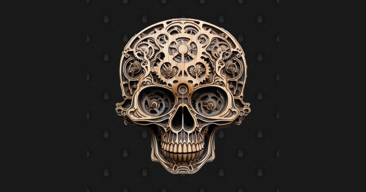 Clockwork Skull - Steampunk - T-Shirt | TeePublic
