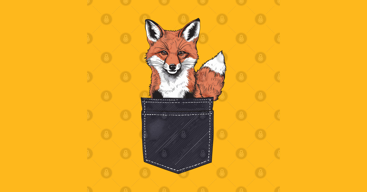 Fox in pocket - Pocket Fox - T-Shirt | TeePublic