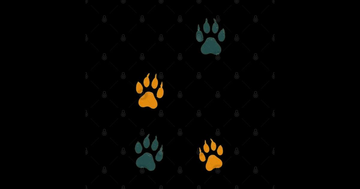 Vintage Cat Paw Prints – Retro Feline Footprints Art - Cat Paws ...