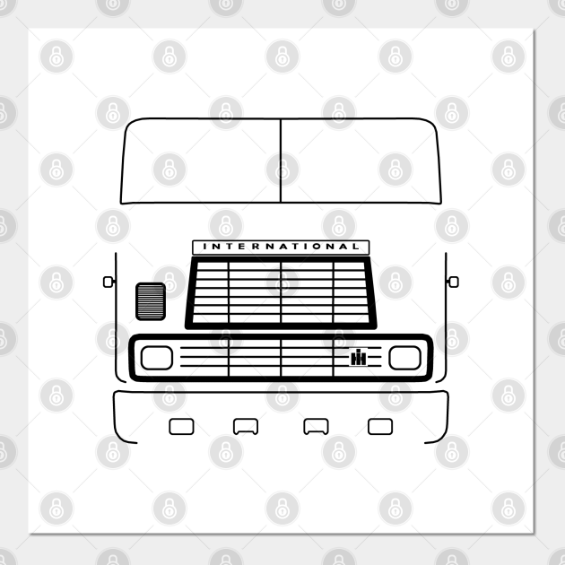 International Harvester 9670 cabover classic truck outline graphic ...