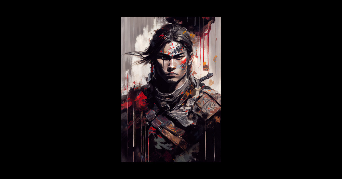 Gothic Samurai - Oil Paint - Samurai - T-Shirt | TeePublic