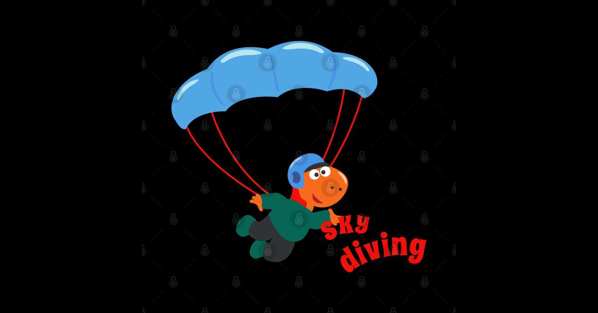 Vector illustration of a cute skydiver. - Skydiving Theme Party ...