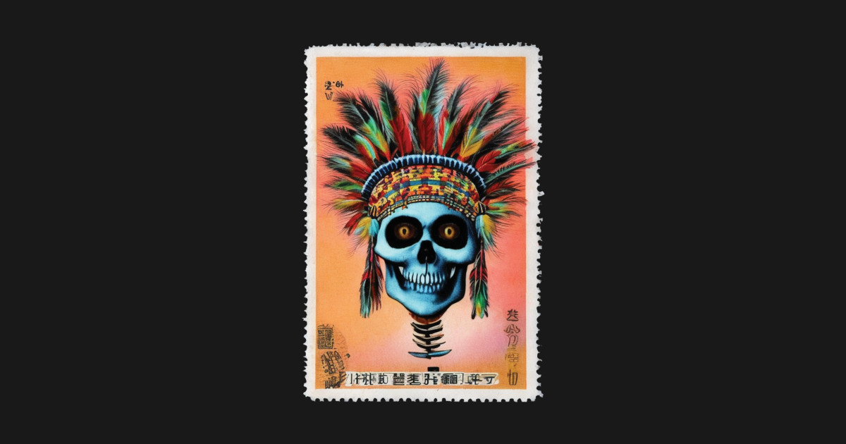 Skull Postage Stamp - Skull - T-Shirt | TeePublic