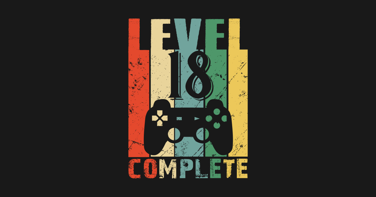 Vintage 18th Wedding Anniversary Level 18 Complete Video Gamer - Video ...