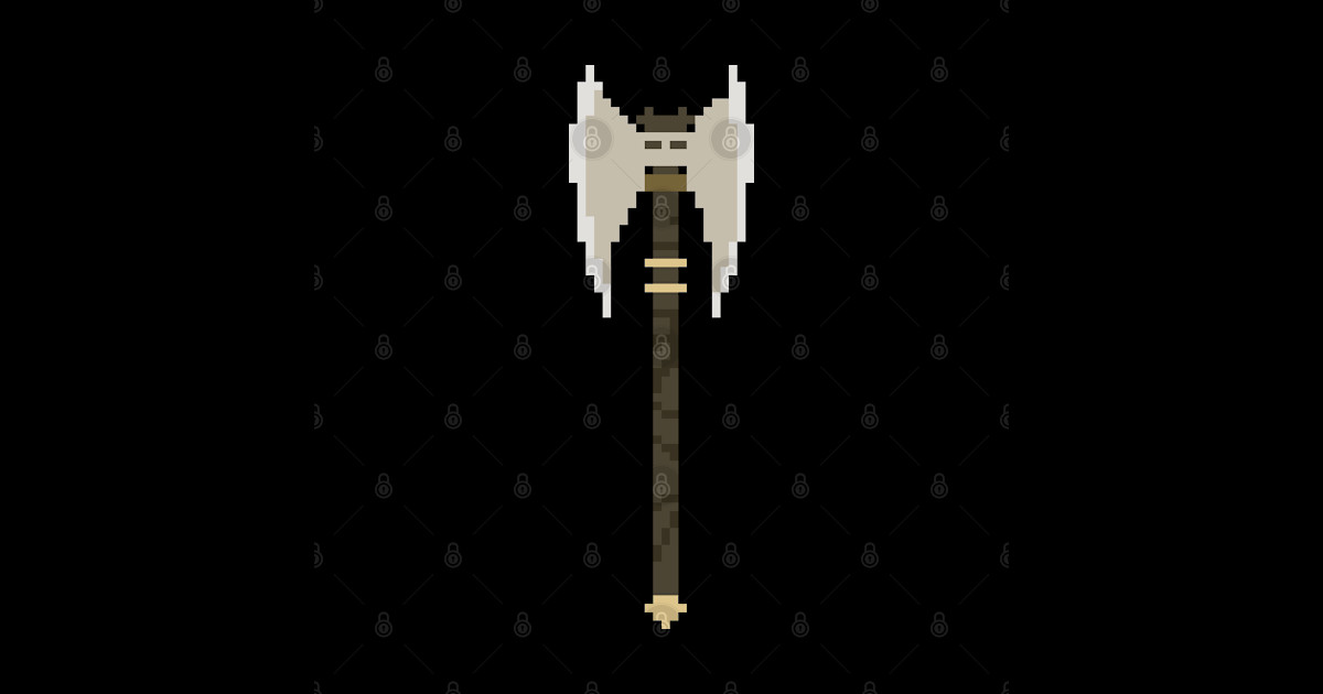 sharp axe pixel art - Axe - Sticker | TeePublic