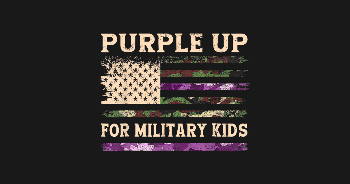 Purple Up For Military Kids Military Child Month USA Flag - Military ...