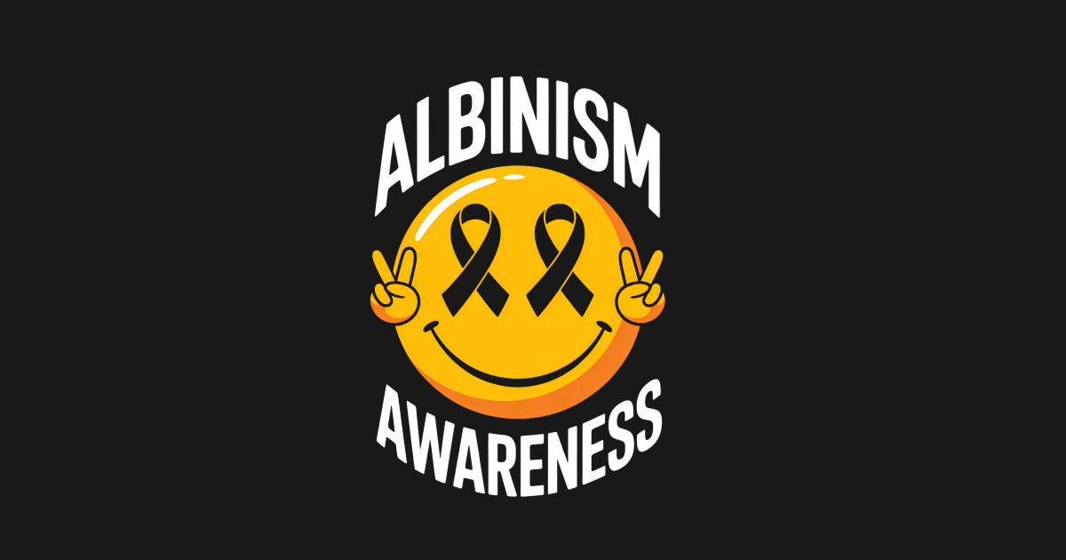 Albinism Awareness Smile Face Hippie Yellow Ribbon Support - Albinism ...