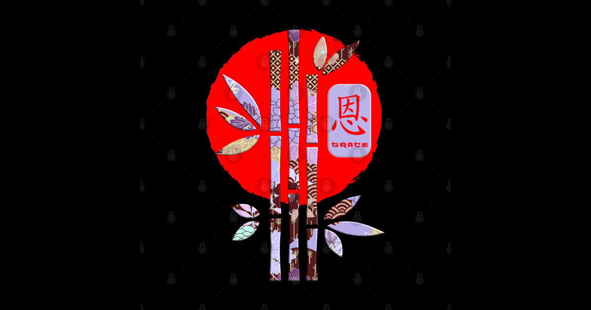 Japanese Grace Kanji Word Symbol Bamboo Enso Circle 230 - Japan ...