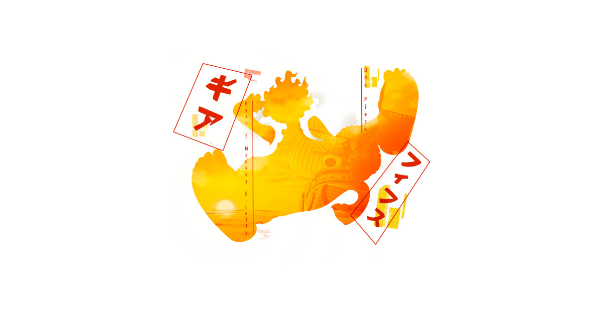 Gear 5 Luffy Negative Space - One Piece Anime - T-Shirt | TeePublic