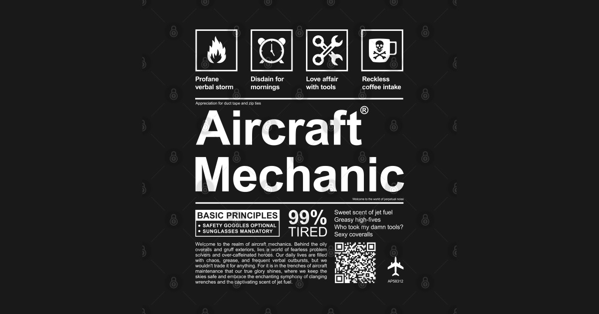 Life of an Aircraft Mechanic - Funny Traits - Aircraft - T-Shirt ...