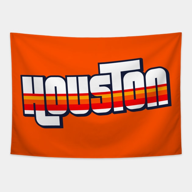 Retro Houston Word Art with Stripes - Houston - Tapestry | TeePublic