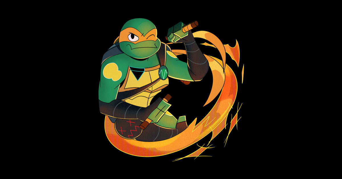 Mikey Fire - Tmnt - Sticker | TeePublic