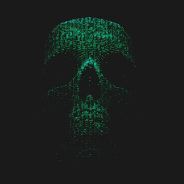 Green Binary Skull - Embrace the Tech Nerd Aesthetic with Coding in ...