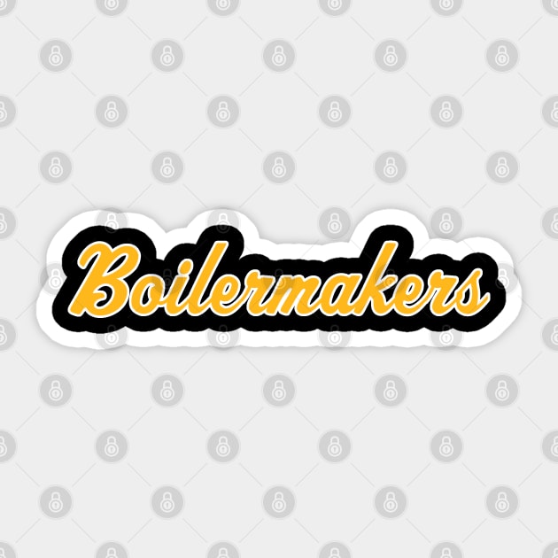 Boilermakers Retro Script - Purdue Boilermakers - Sticker | TeePublic