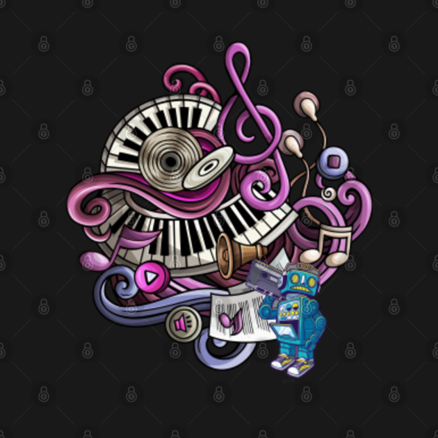 Cool Music Doodle Graffiti Art T-Shirt And More - Graffiti - T-Shirt ...