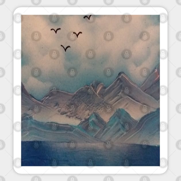 Blue mountains lake - Blue Mountain Lake - Sticker | TeePublic