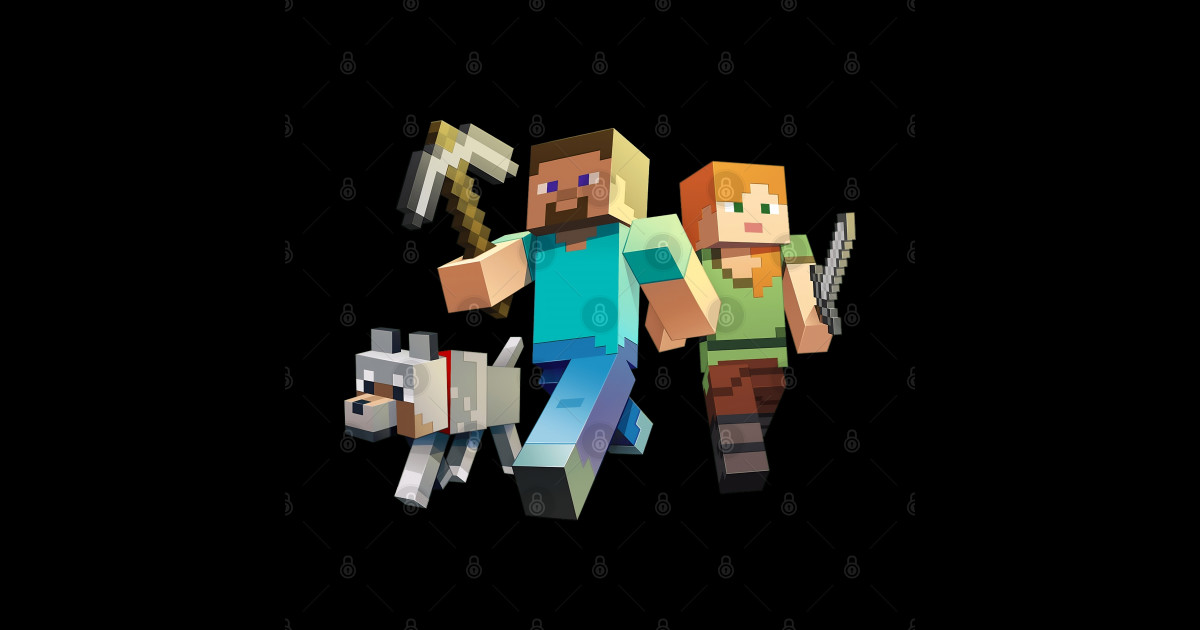 Minecraft Steve & Alex Adventure - Minecraft - Sticker | TeePublic