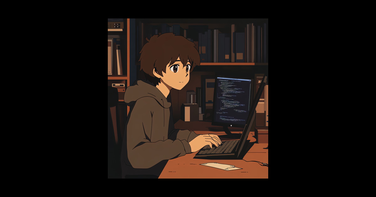 Computer programmer | Anime style - Computer Programmer - Sticker ...