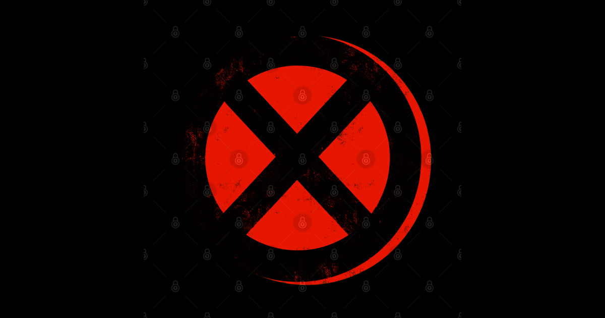 X Screen Print Texture Logo (red) - X Logo - Sticker | TeePublic