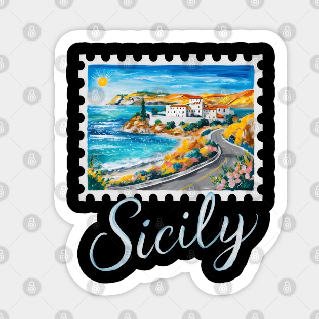 "Discover Sicily: Vintage Italian Travel Poster"- Sicily Italy Travel ...