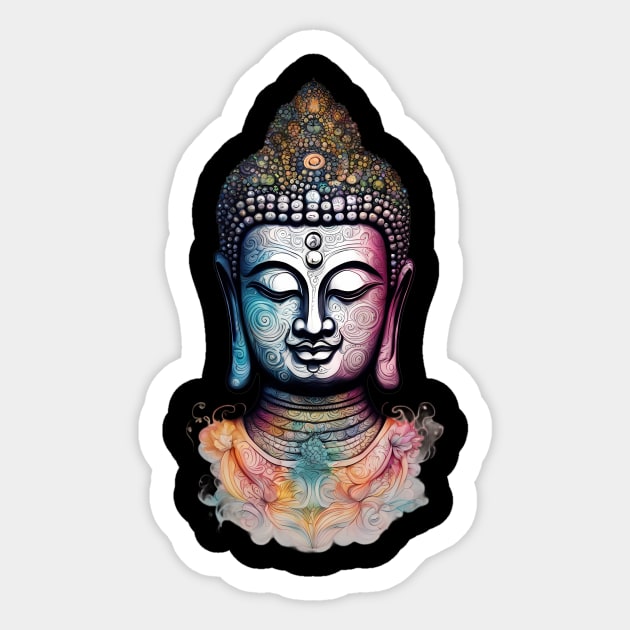 Wheel Of Life Buddhism - Buddha Head - Sticker | TeePublic