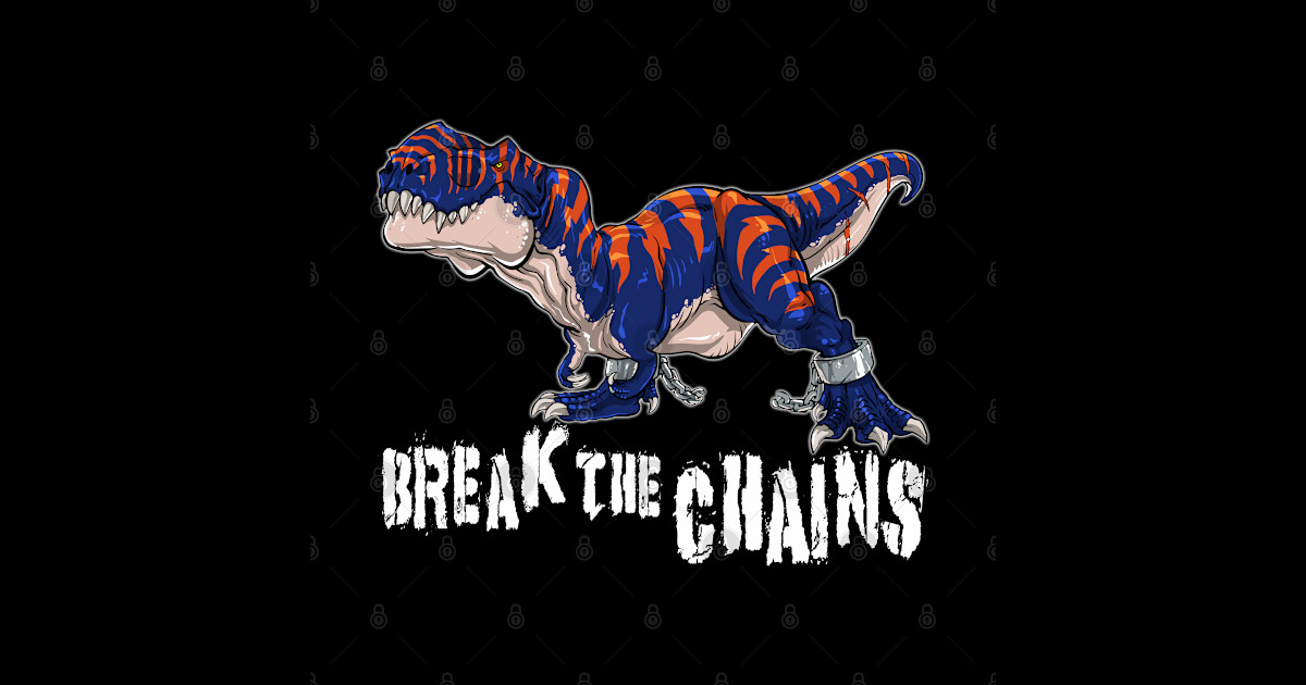 Funny Cartoon Tyrannosaurus Rex Break The Chains - Tyrannosaurus Rex ...