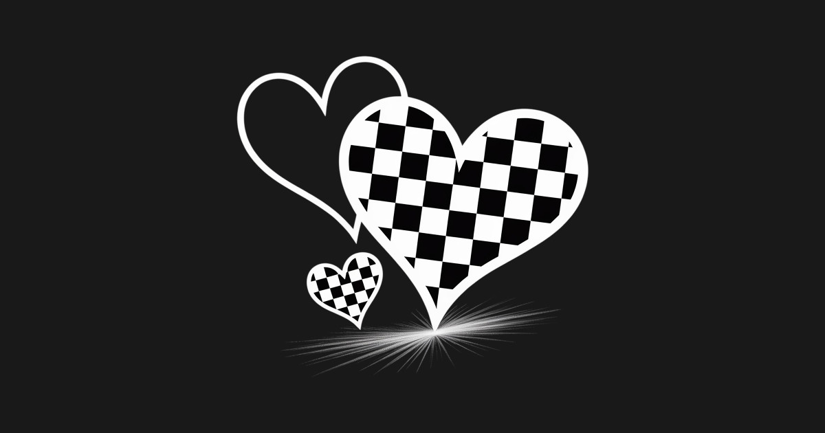 Race Car Checker Flag Racing Heart Auto Racer - Race Car Checker Flag ...