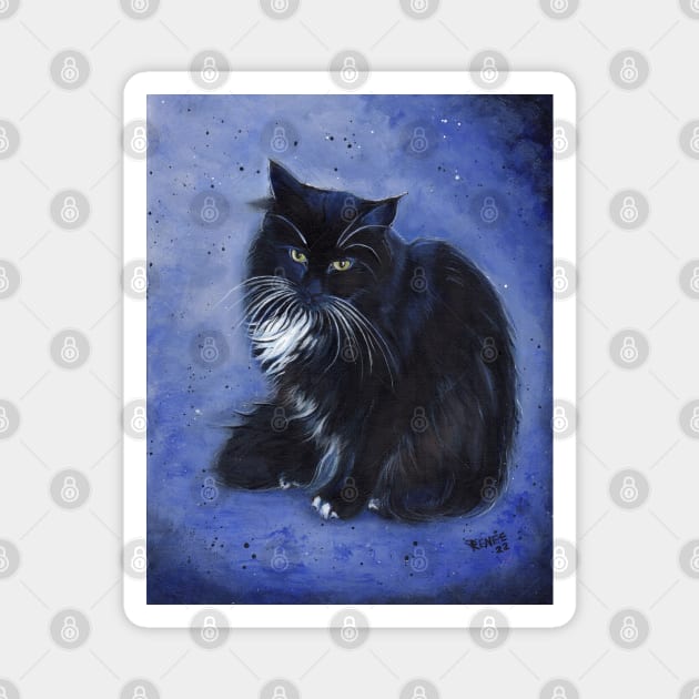 "Fiona" tuxedo cat art by Renee Lavoie - Tuxedo Cats - Magnet | TeePublic