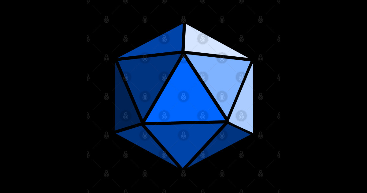 D20 Polyhedral Dice - Blue - D20 Dice - Sticker | TeePublic