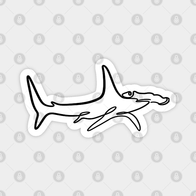 Hammerhead Shark Line Drawing - Hammerhead Shark - Magnet | TeePublic