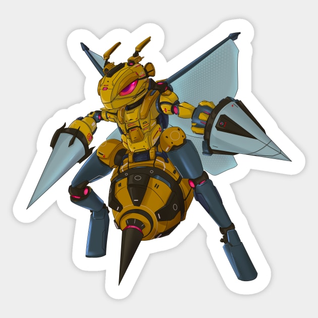 mecha bee - Mecha Monster - Sticker | TeePublic