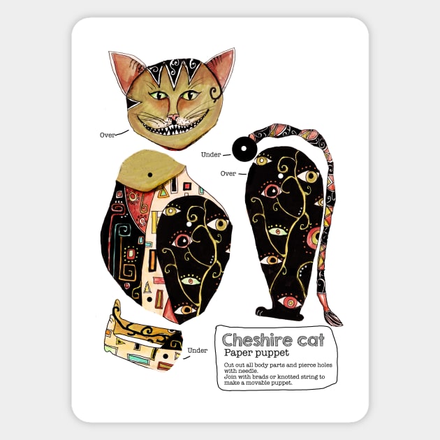 Cheshire cat articulated puppet card www.jennywoodart.com/paper-puppets ...