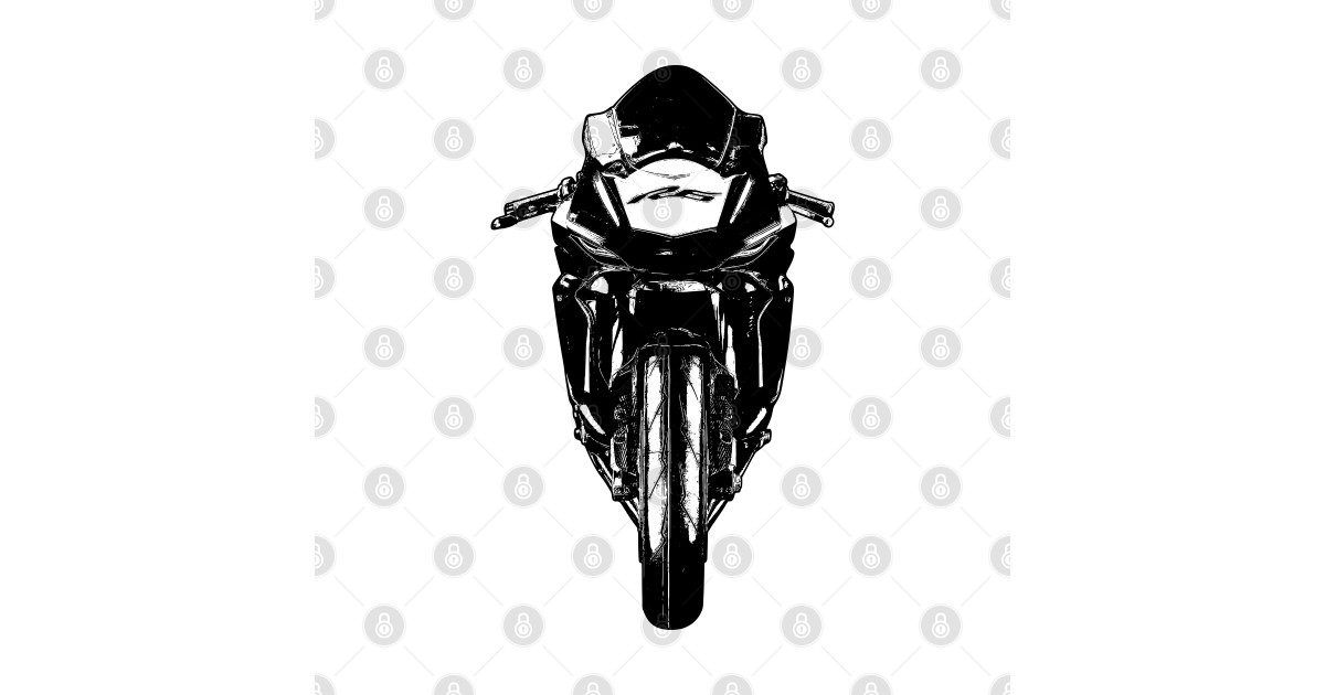 YZF R6 Bike Front View Sketch Art - Yamaha - T-Shirt | TeePublic